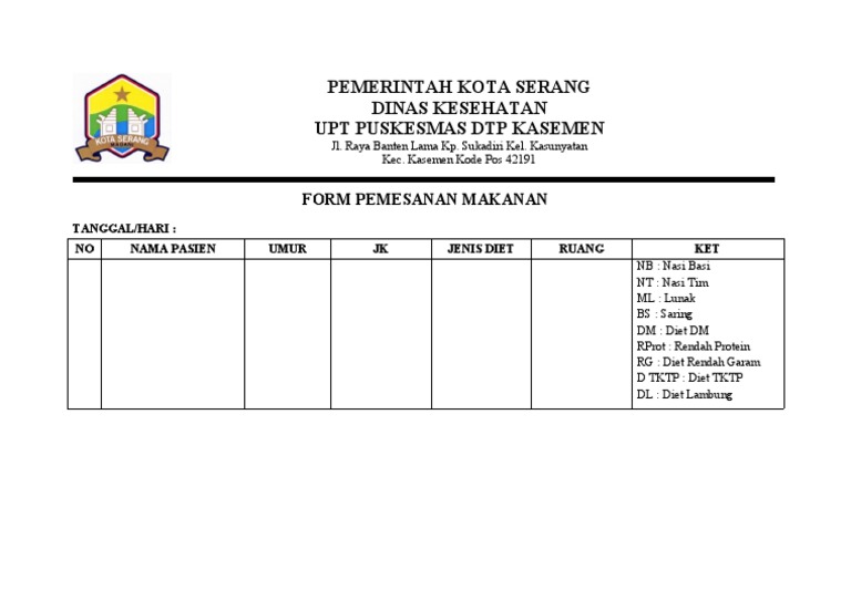Form Pemesanan Makanan | PDF