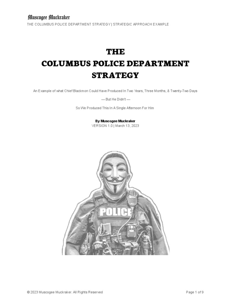 The Columbus Police Department Strategic Approach (Example) | PDF ...