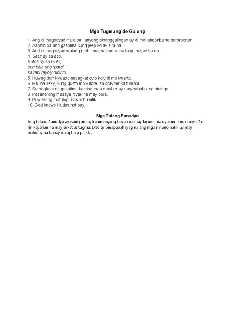 Mga Kaalamang Bayan | PDF