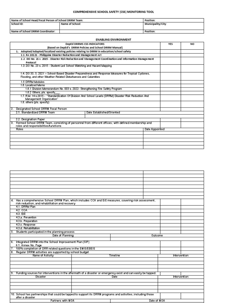 DepEd Batangas - DRRM CSS Monitoring Tool | PDF | Disaster Risk ...