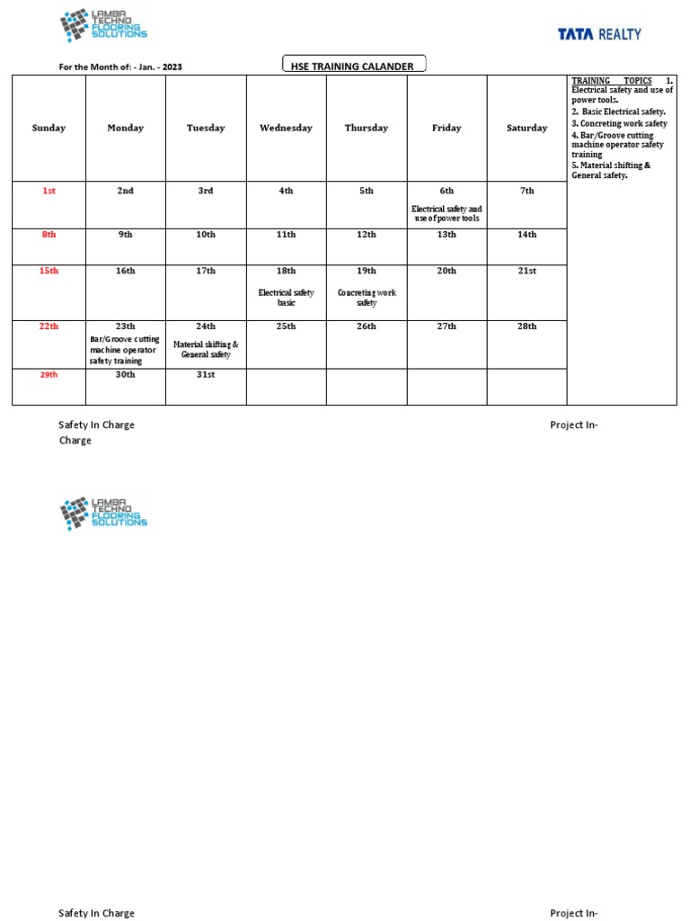 Training Calander | PDF | Military Operations