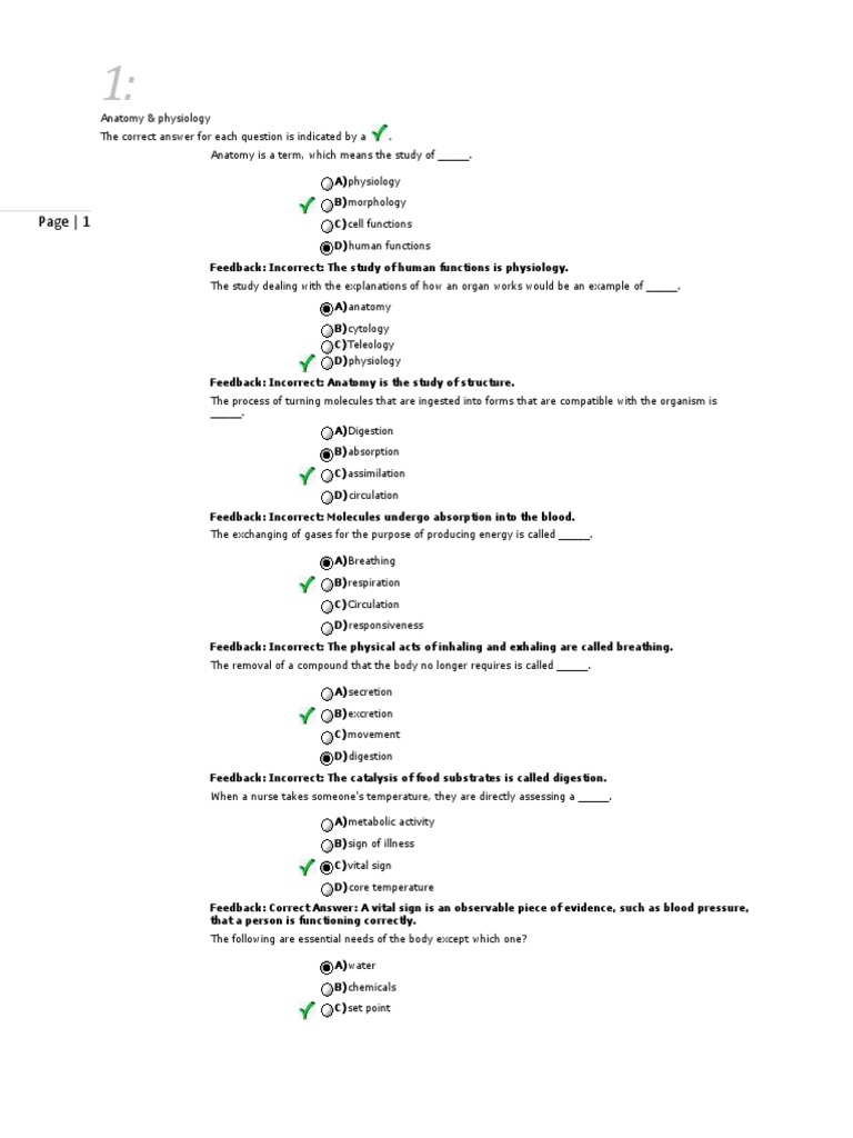 Anatomy and Physiology 1st Semester BSN General MCQS, Educational Platform-1 | PDF | Homeostasis ...