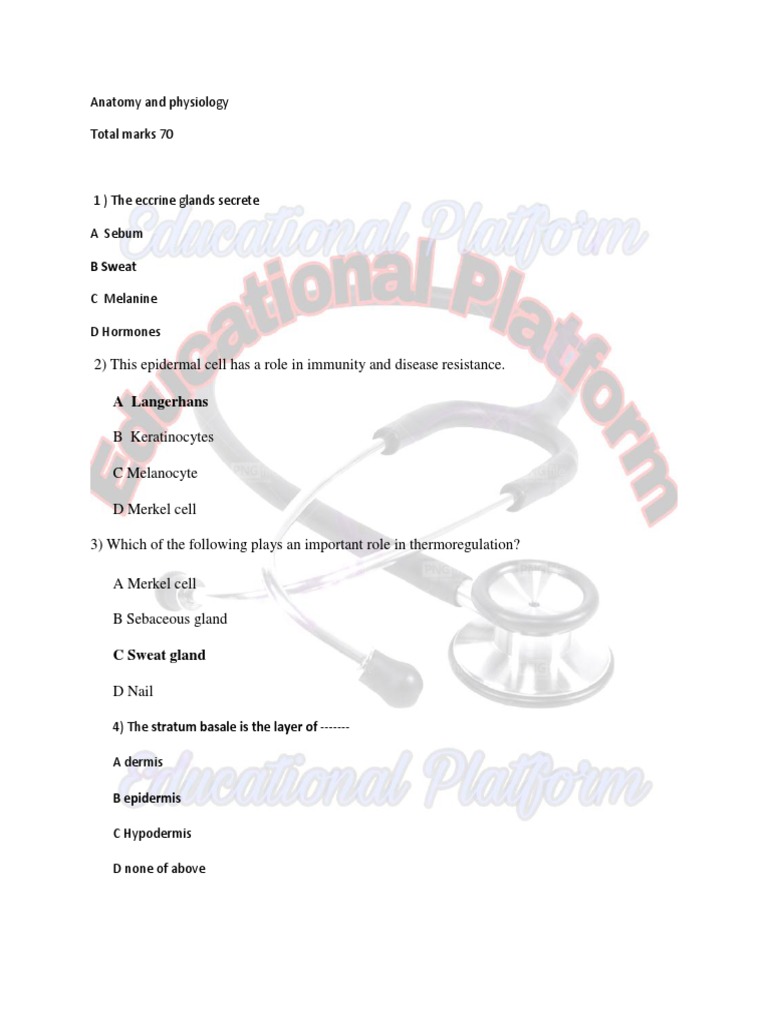 Anatomy and Physiology 1st Semester BSN Mcqs AD, Educational Platform | PDF | Heart Valve ...