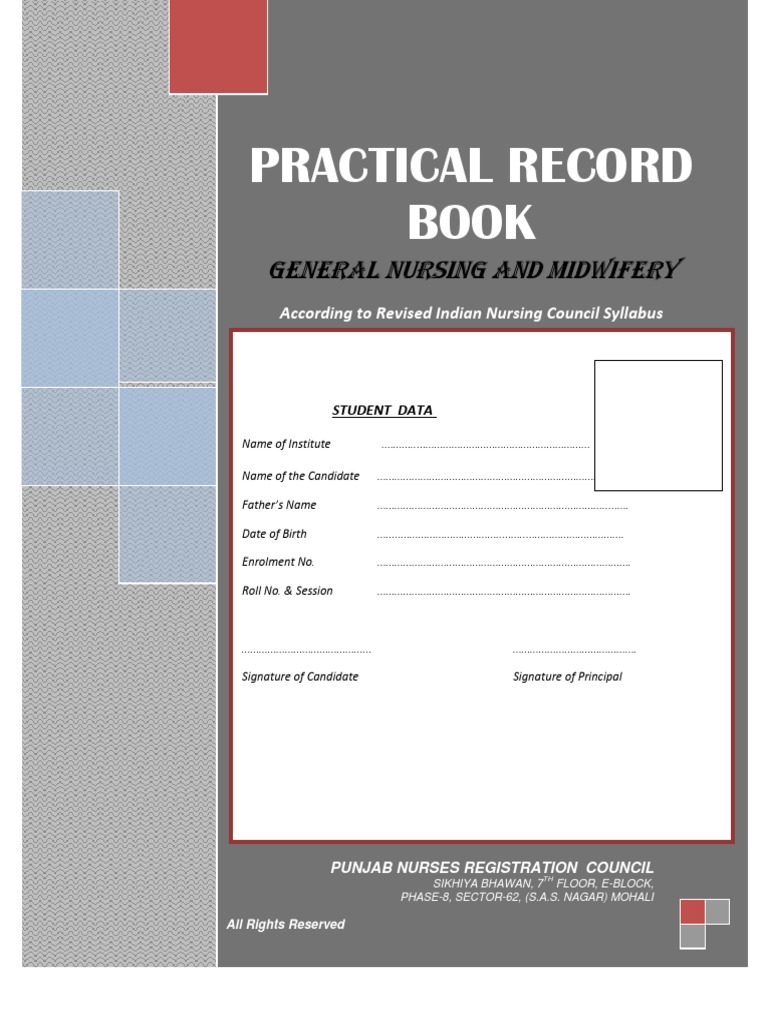 Punjab Nursing Council GNM Record Book | PDF | Childbirth | Surgery