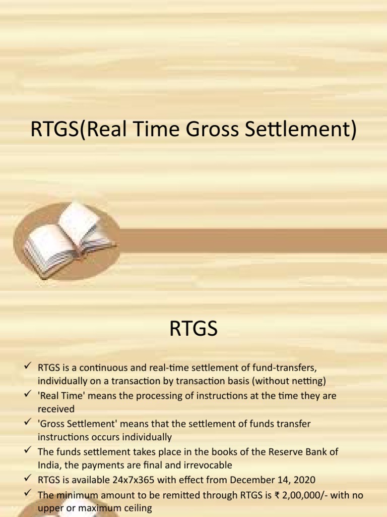RTGS (Real Time Gross Settlement) | PDF RTGS (Real Time Gross Settlement) | PDF