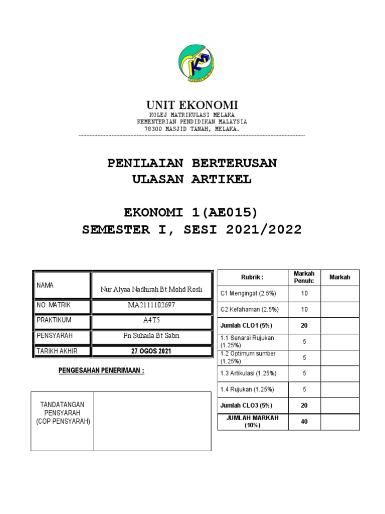 Assignment EKO PDF | PDF