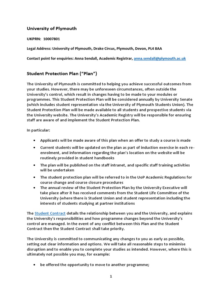 UoP Student Protection Plan 2020-21 | PDF | Risk | Partnership