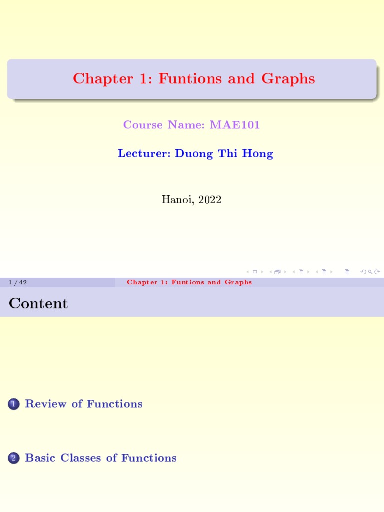 Chapter 1. Functions and Graphs PDF | PDF | Function (Mathematics ...