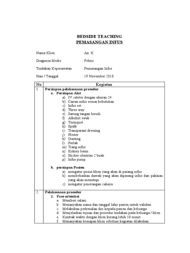 BEDSIDE TEACHING Infus | PDF
