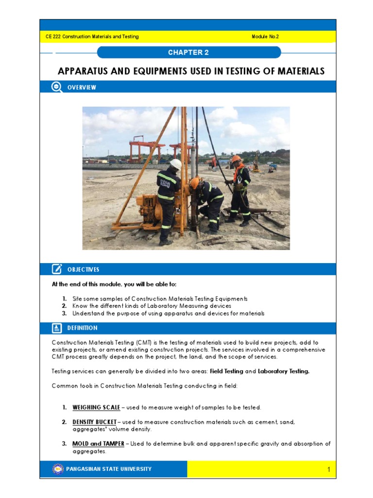 Module 2 - Tools and Equipments For Materials Testing PDF | PDF ...