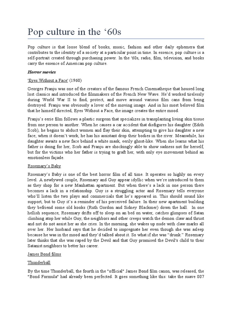 Pop Culture 1960 | PDF | The Beatles