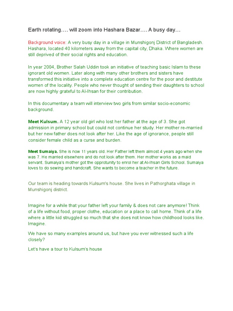 Documentary Script 2018 (AIWVC) PDF | PDF