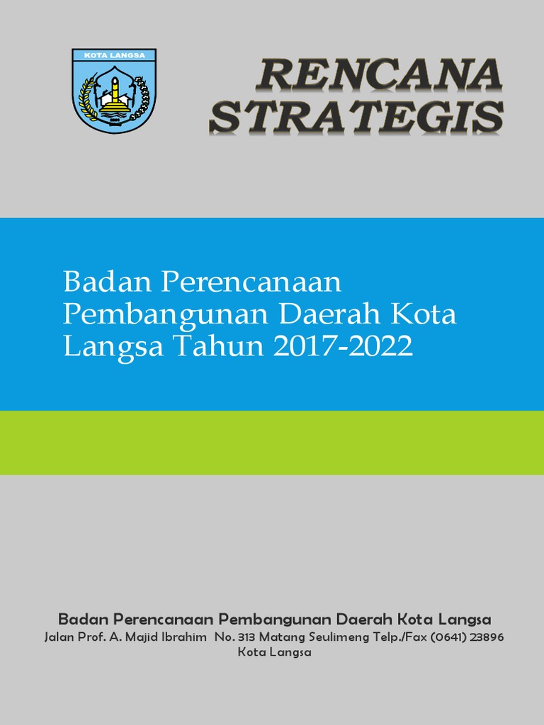 Renstra Bappeda Tahun 2017-2022 PDF | PDF