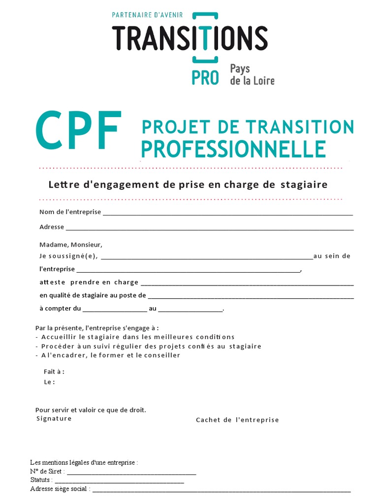 Lettre Engagement Stage | PDF