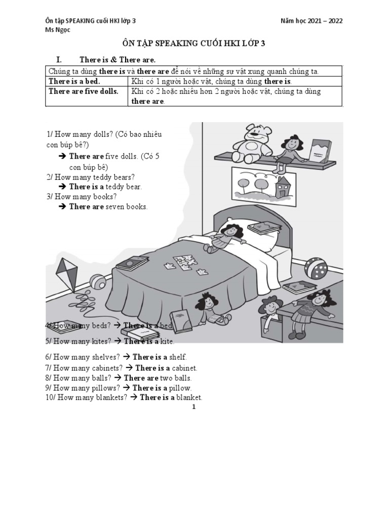 Ôn Tập Speaking Cuối HKI Lớp 3 | PDF