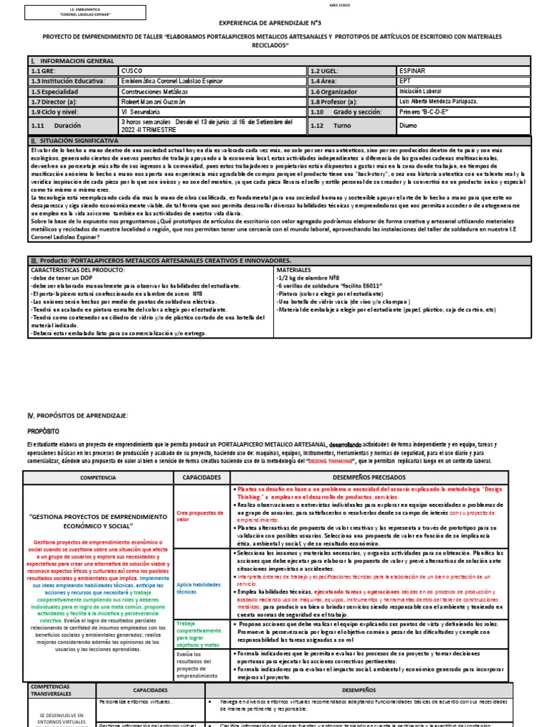 Proyecto Eda 3 - Ii - Trim | PDF | Evaluación | Aprendizaje