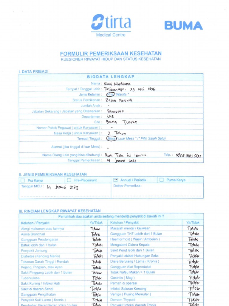 Form PT Buma Dicki Nurdiana | PDF