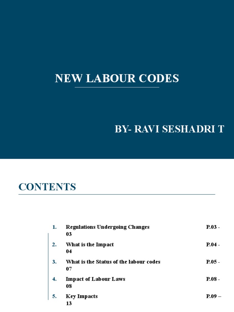 The New Labour Codes | PDF | Employment | Wage