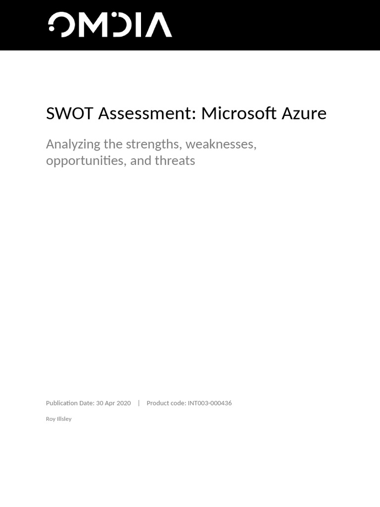 SWOT Assessment - Microsoft Azure | PDF | Cloud Computing | Microsoft Azure