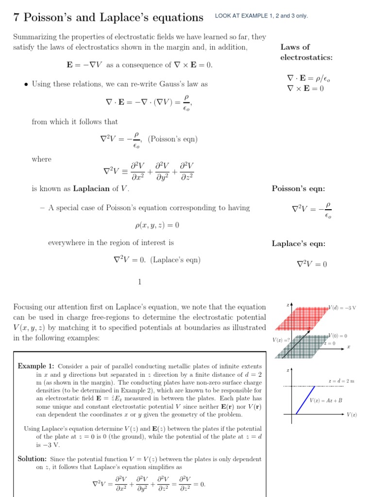 Poisson and Laplace Equations Explained | PDF | Electrostatics ...