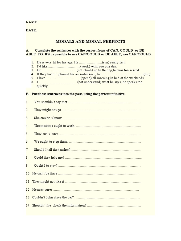 JA 2bach Modals and Modals Perfect | PDF