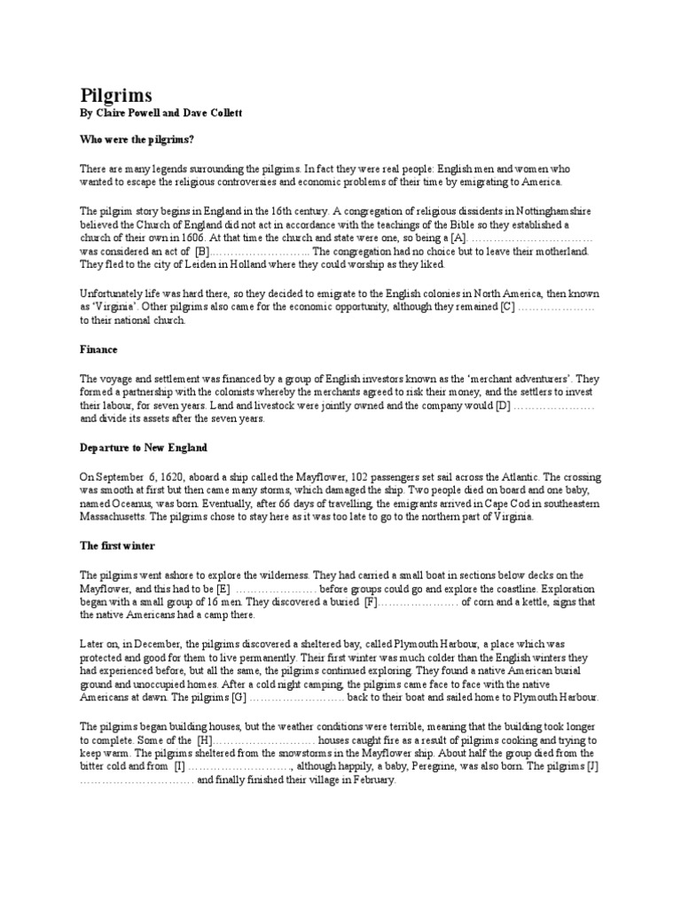 Tuesday B1-B2 Pilgrims | PDF | Plymouth