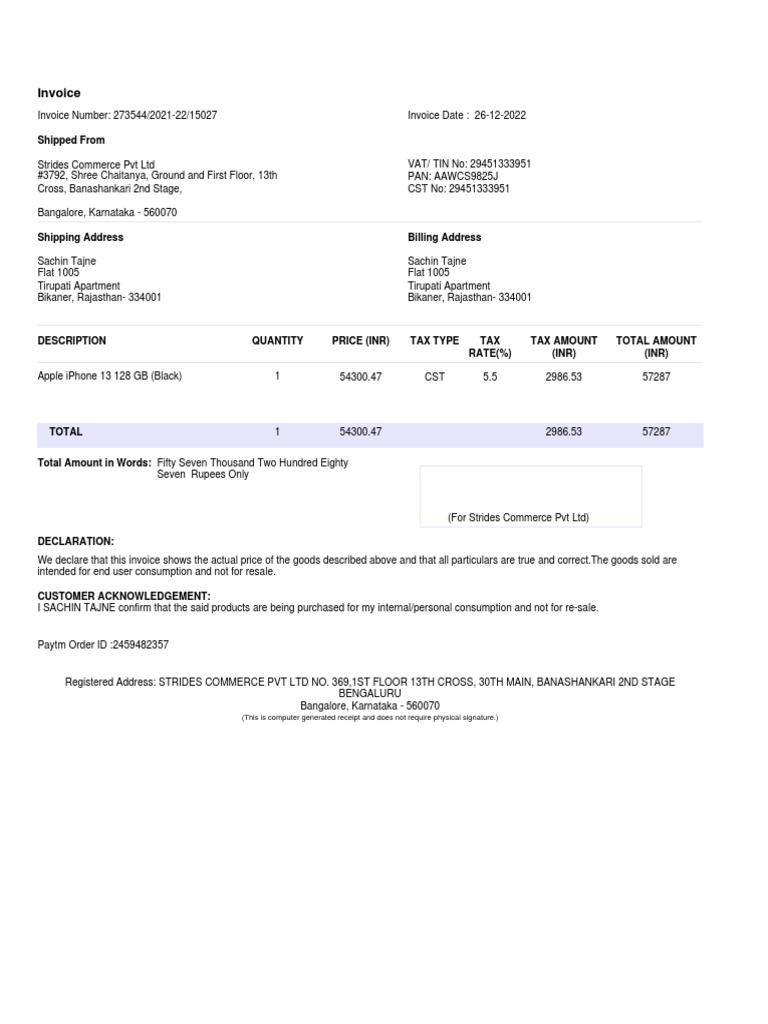 Iphone 7 Innvoice | PDF | Receipt | Invoice