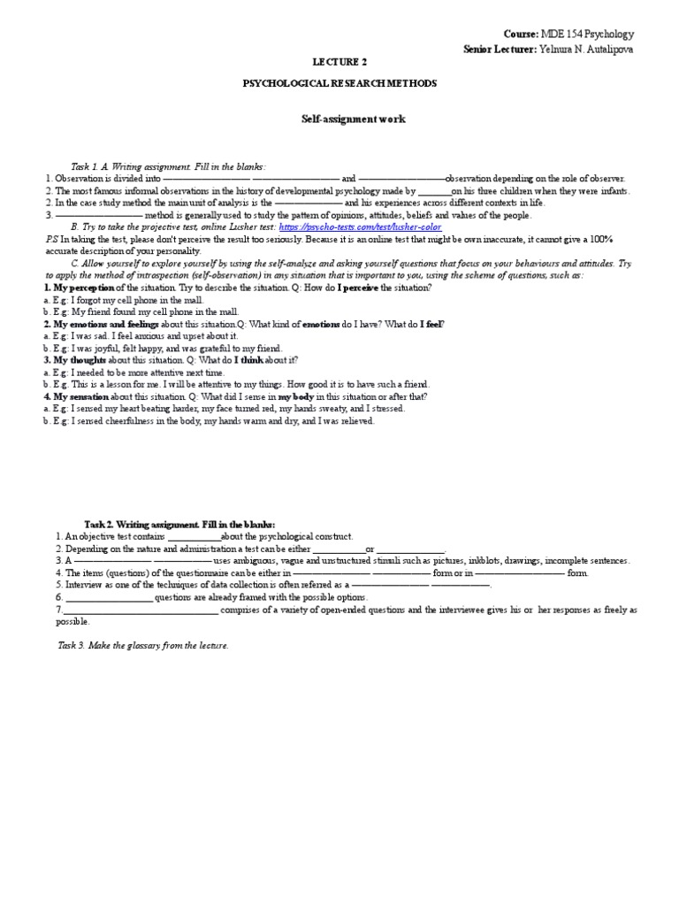 Psychological Research Methods Overview | PDF | Psychology | Attitude ...