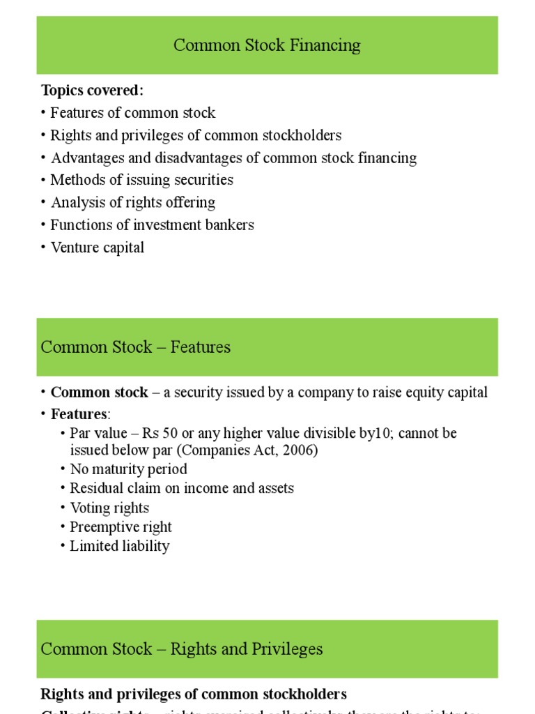 Common Stock Financing | PDF | Stocks | Initial Public Offering