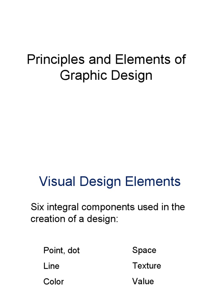 Principles and Elements of Graphic Design | PDF | Composition (Visual ...