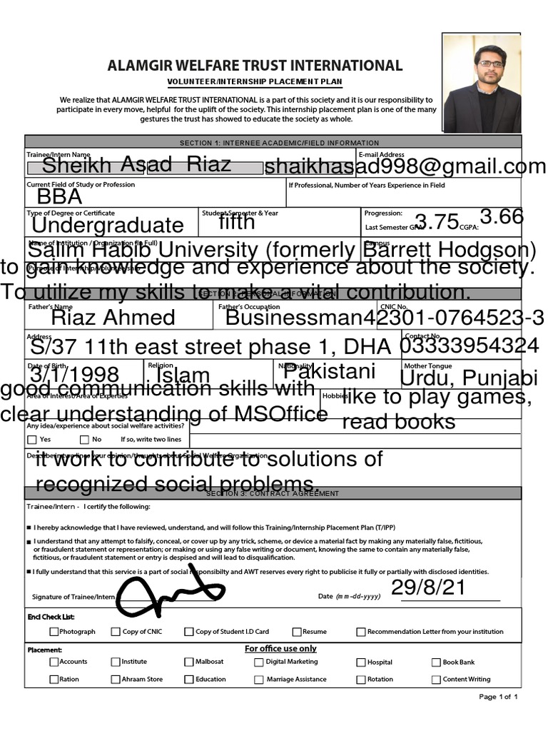 Volunteer Internship Form - Ai PDF | PDF | Internship | Job Hunting