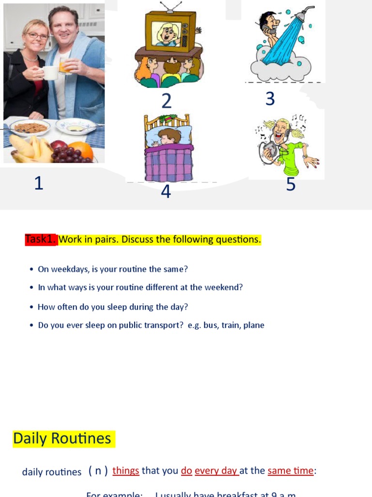 Daily Routines Discussion Guide | PDF | Cognitive Science | Psychology