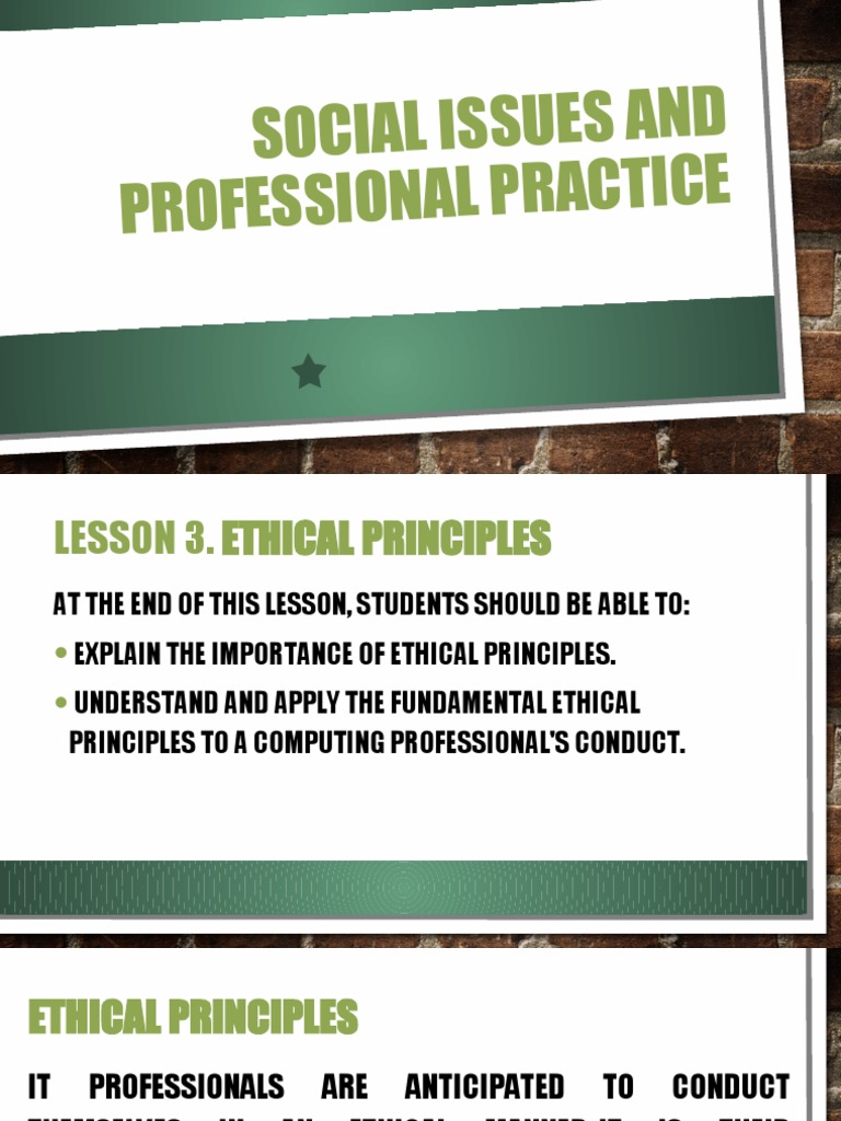 Lesson 3. Ethical Principles | PDF | Computing | Information