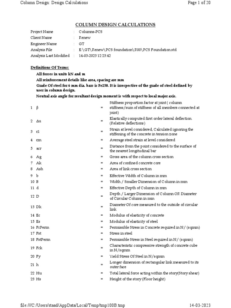 Column Report PDF | PDF | Beam (Structure) | Column