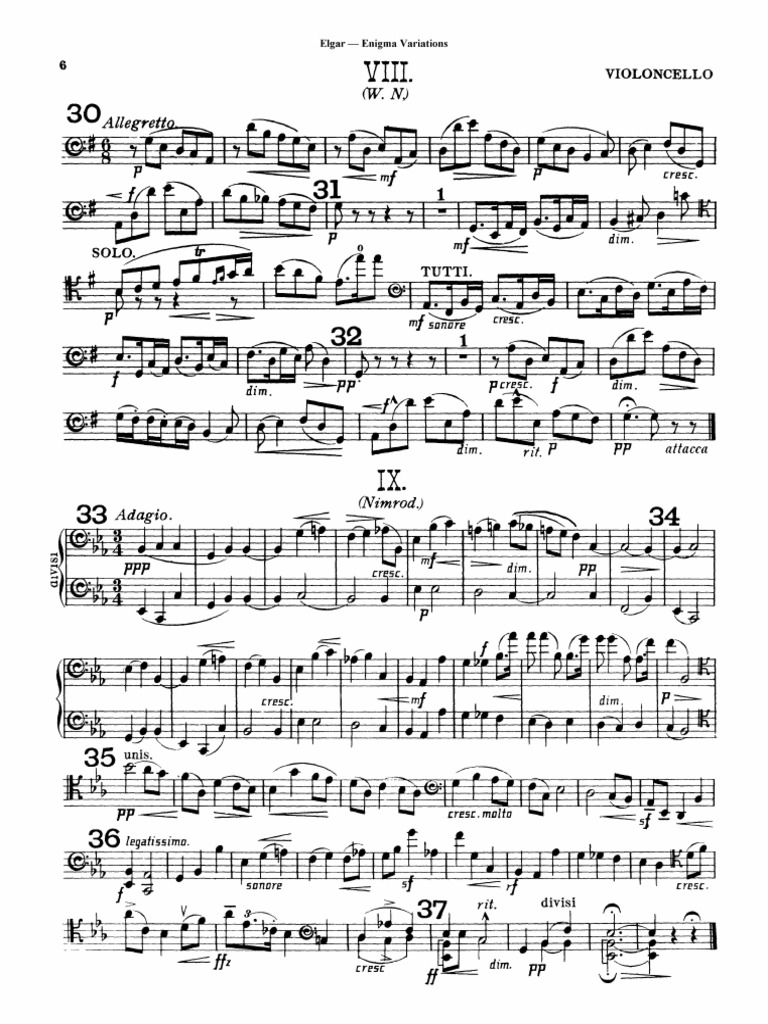 IMSLP27946-PMLP07276-Elgar Enigma Variations Cello PDF | PDF