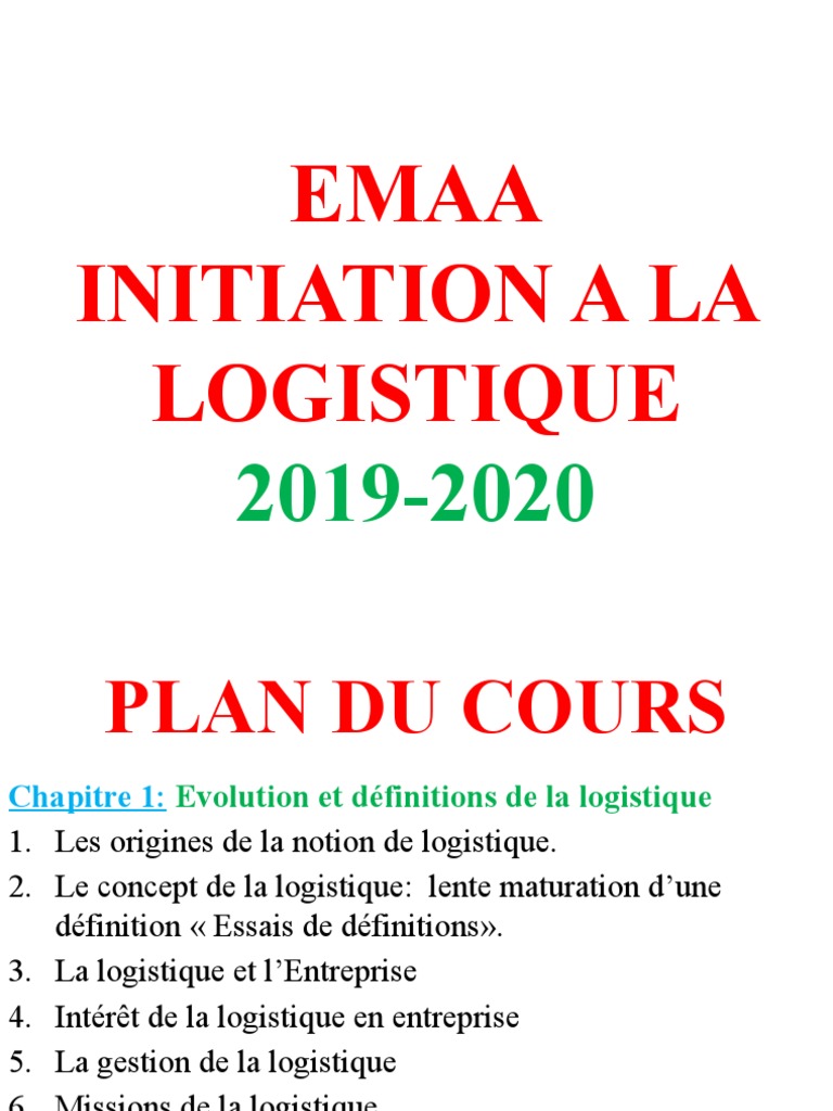 Cours Initiation | PDF | Logistique | Business