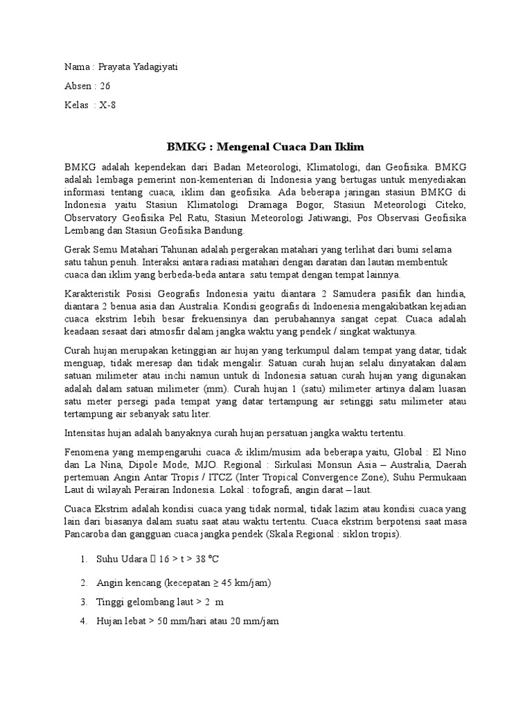 Cuaca Ekstrim & Antisipasi di Indonesia | PDF | Perjalanan | Sains & Matematika