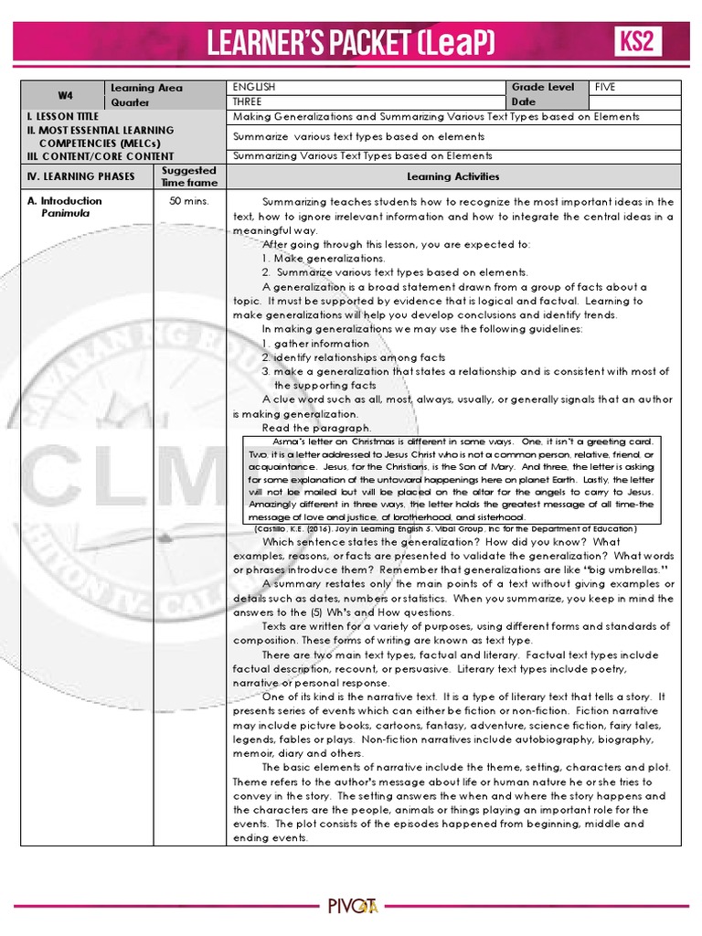English 5 Q3 Week 4 PDF | PDF | Narrative | Speed Reading