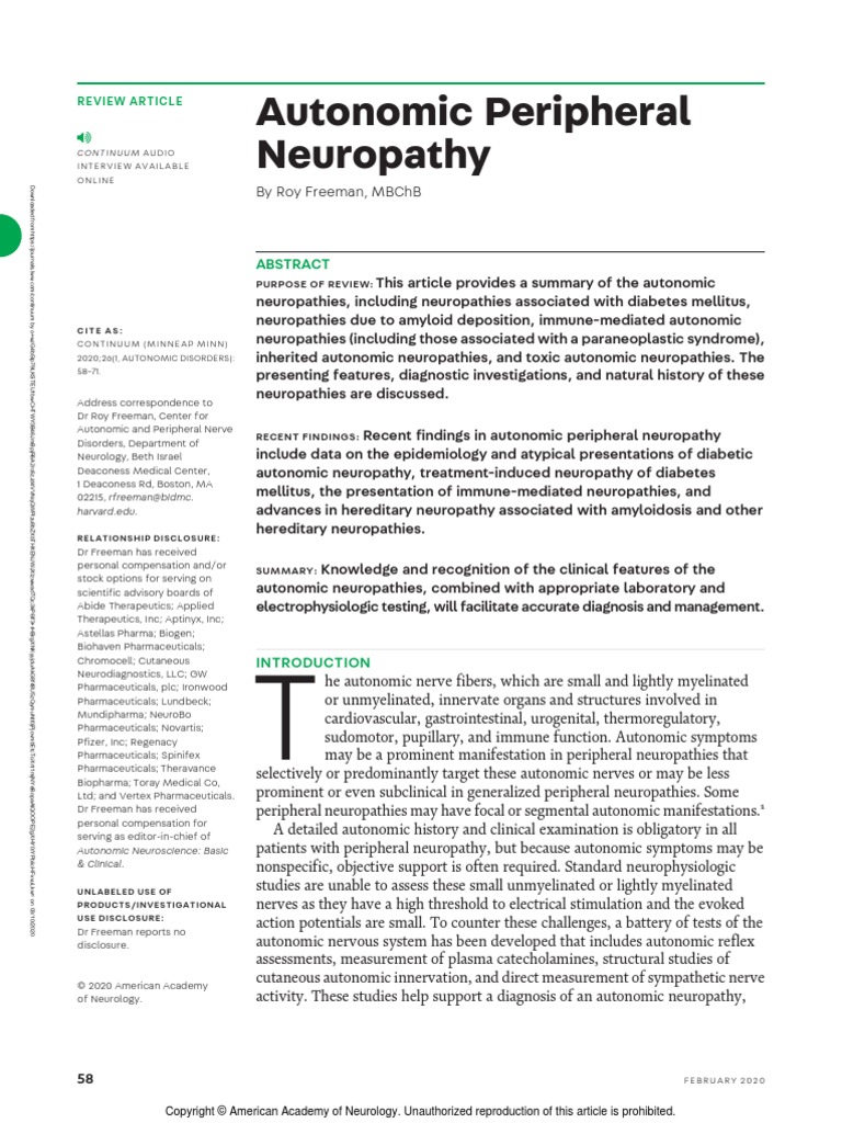 Autonomic Peripheral Neuropathy.7 | PDF | Peripheral Neuropathy | Diabetes