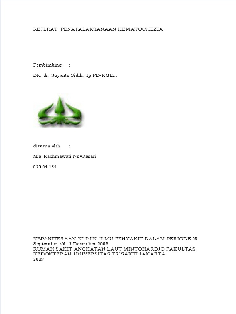 Dokumen - Tips Referat-Hematochezia | PDF | Kesehatan Holistik