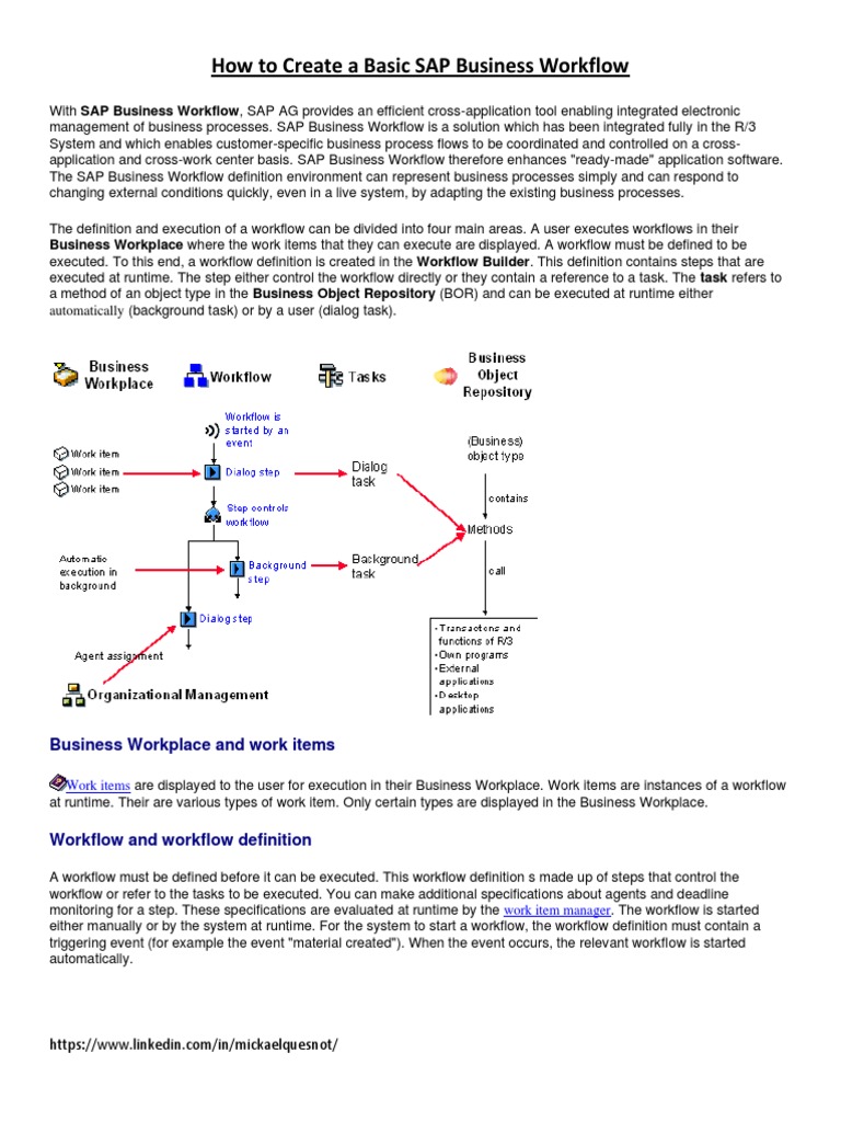 Sap Workflow Pdf Workflow Object Computer Science
