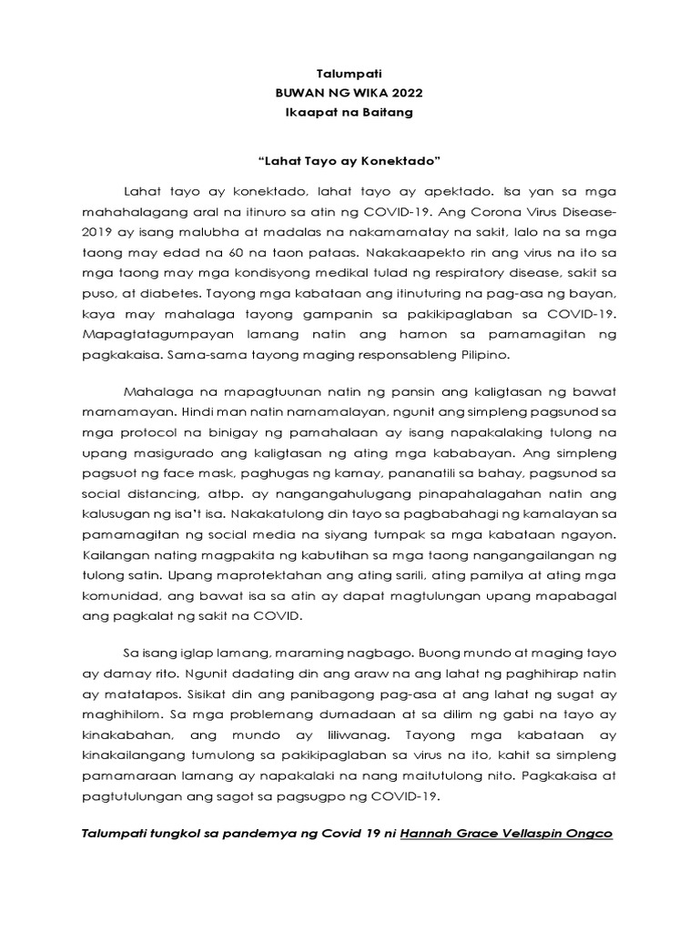 Talumpati Filipino PDF | PDF