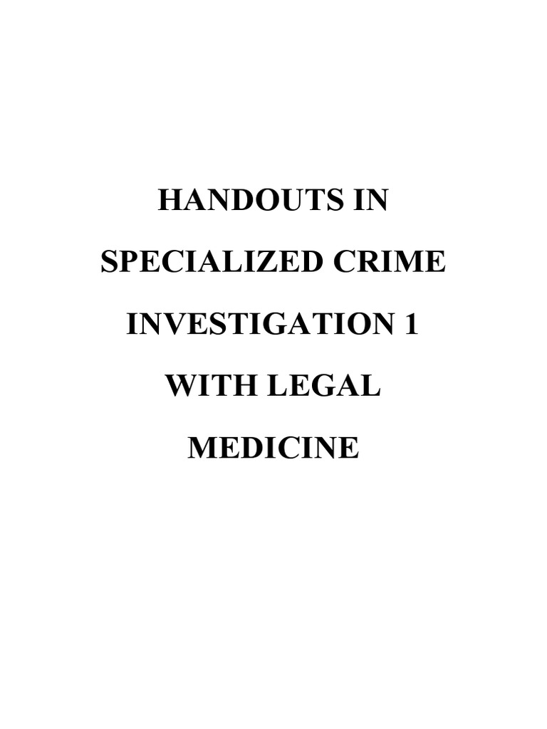 HANDOUTS IN SPECIALIZED CRIME INVESTIGATION 1 WITH Creslyn | PDF