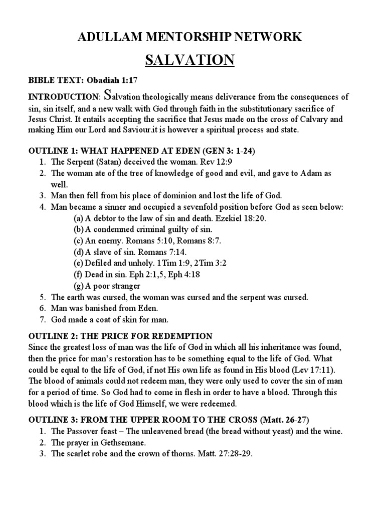 SALVATION | PDF | Salvation | Jesus