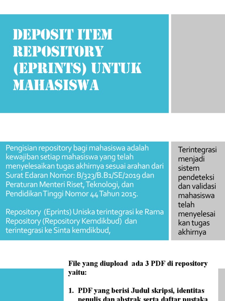 Panduan Terbaru Repository Untuk Mahasiswa | PDF