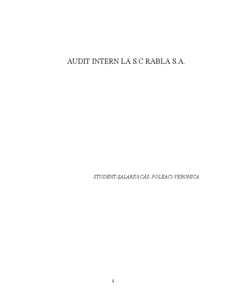 Audit Intern La S | PDF Audit Intern La S | PDF