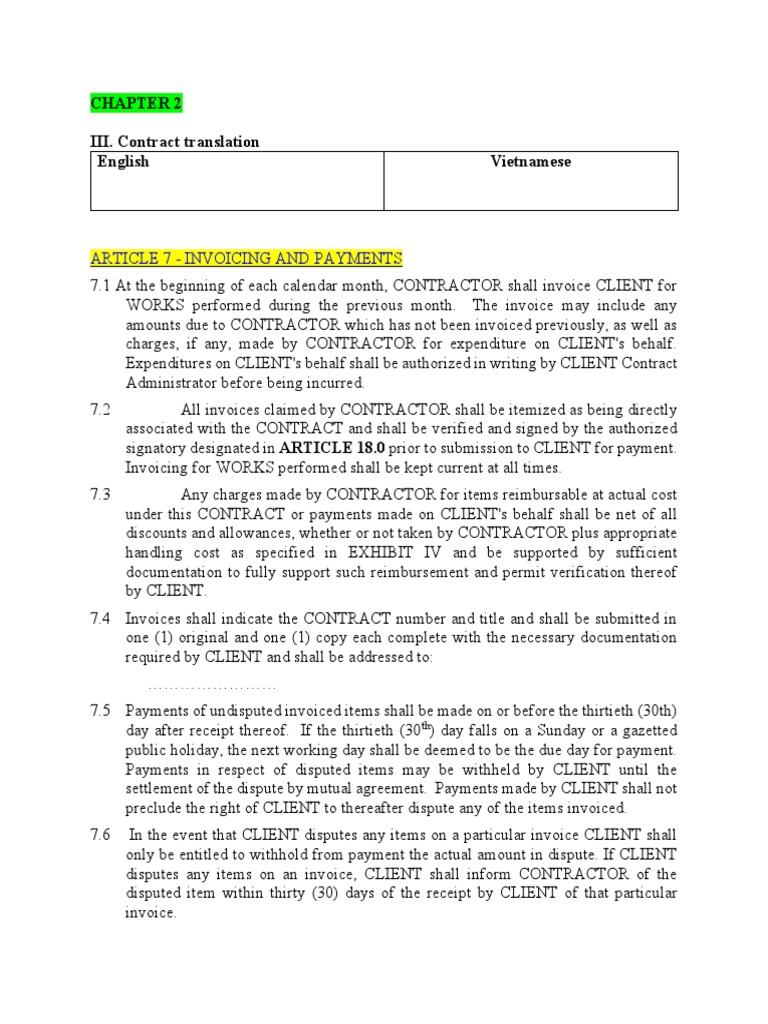 CHAPTER 2 Translation - Real Contract | PDF | Taxes | Value Added Tax