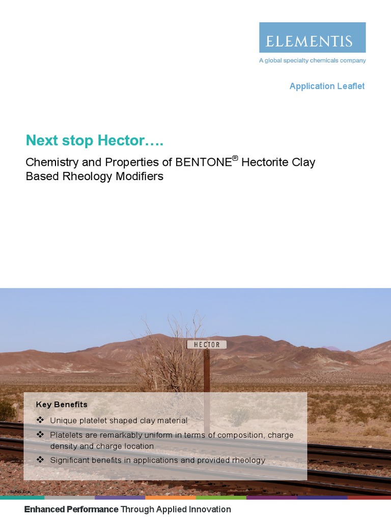 BENTONE - Hectorite Clay Grades - Part 1 Mineralogy-Cesare Edits | PDF ...
