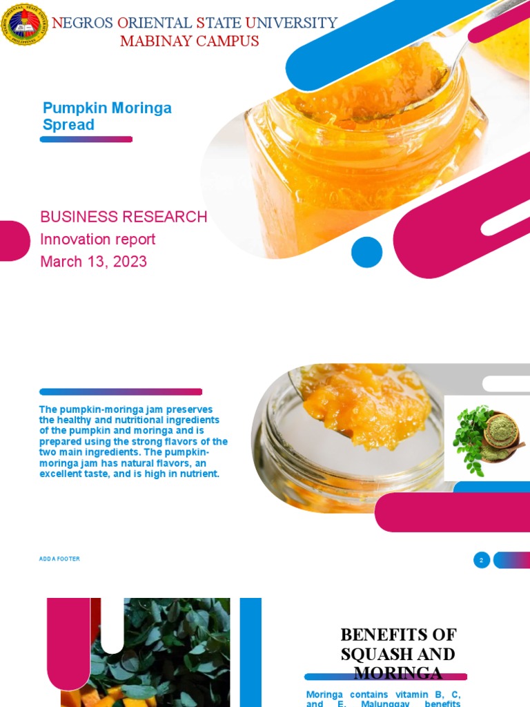 Pumpkin Moringa Jam Innovation Report | PDF | Fruit Preserves | Food ...