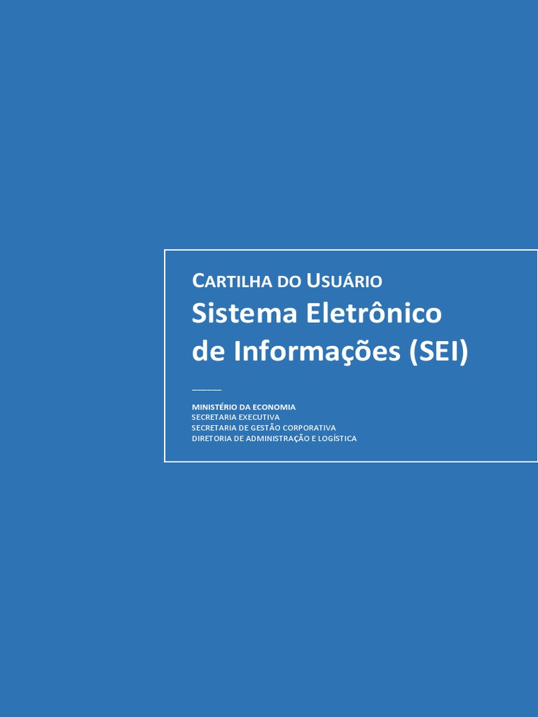 Cartilha Do Usuario Do Sei PDF | PDF | Autenticação | Documento